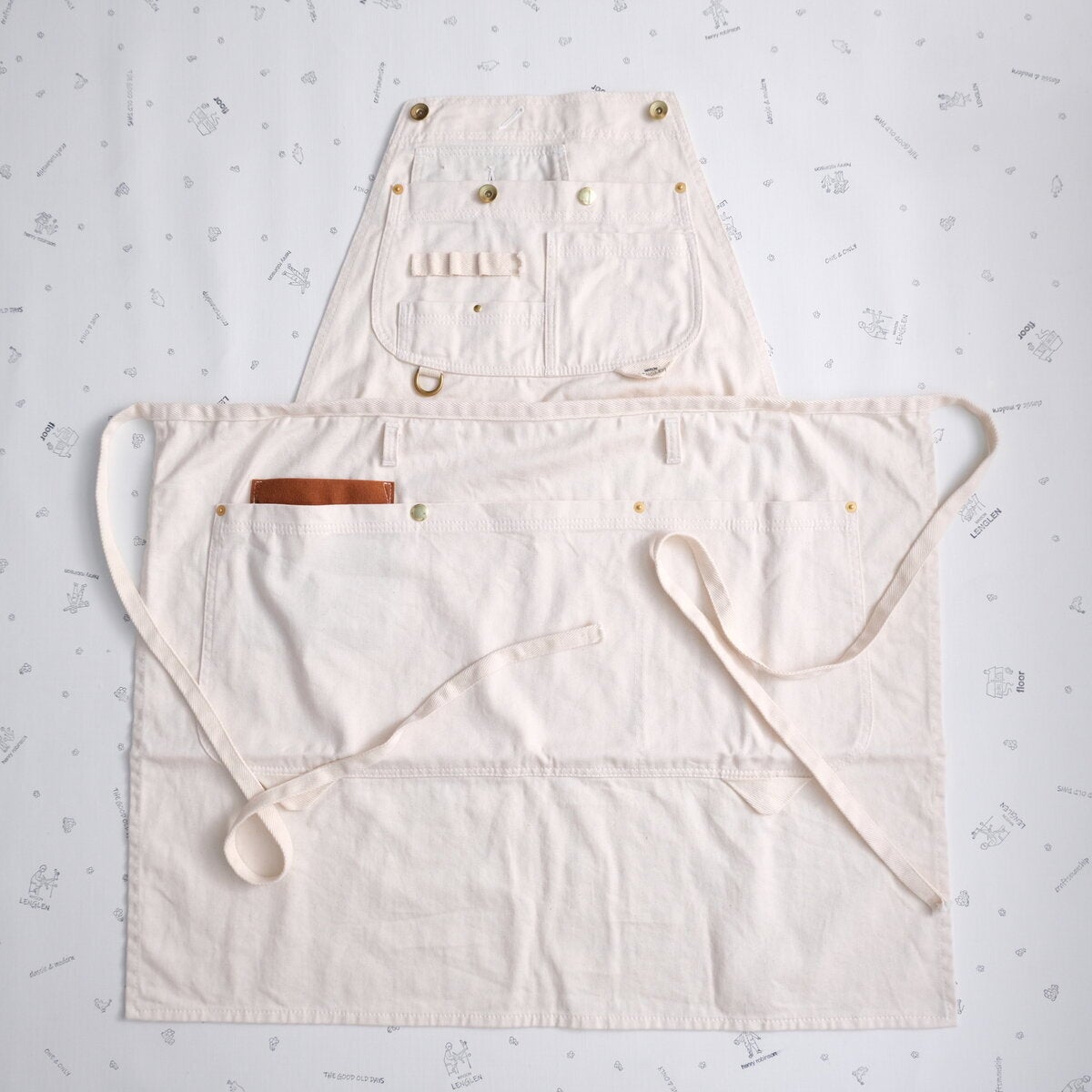 work & outdoor apron ecru 3WAY | floor